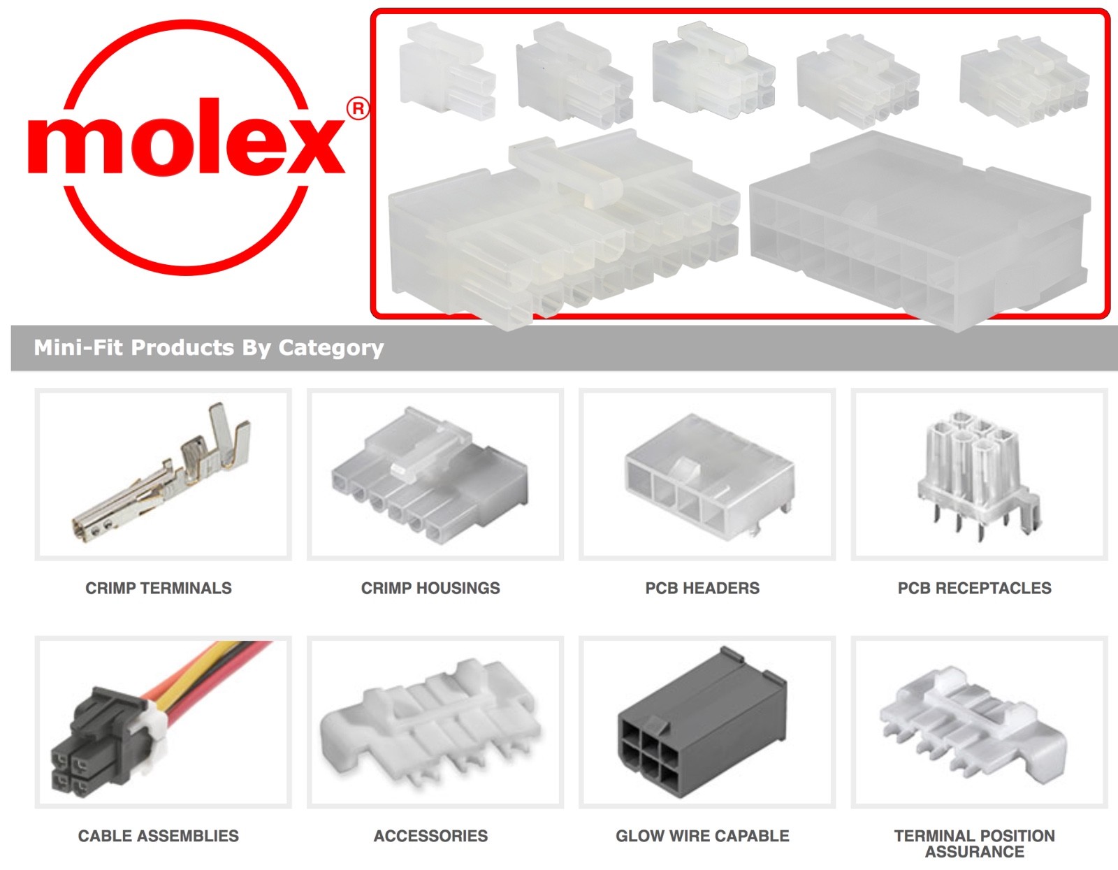 Molex 2,4,6,8,10,up 24 Pins Male & Female Housing w/ Pins 18-24 - Mini ...