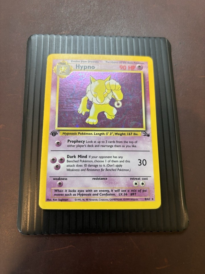 Pokémon TCG Hypno Fossil Holo Card 8/62 1st Edition Rare LP/MP | eBay