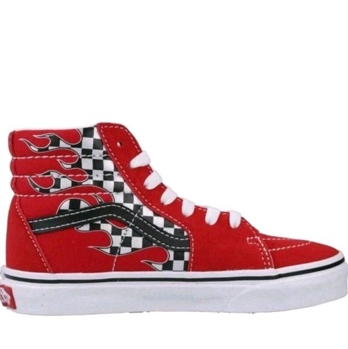 VANS SK8-HI Check Flame Racing Red VN000D5FIZQ1 Skate Unisex Kid's Size ...