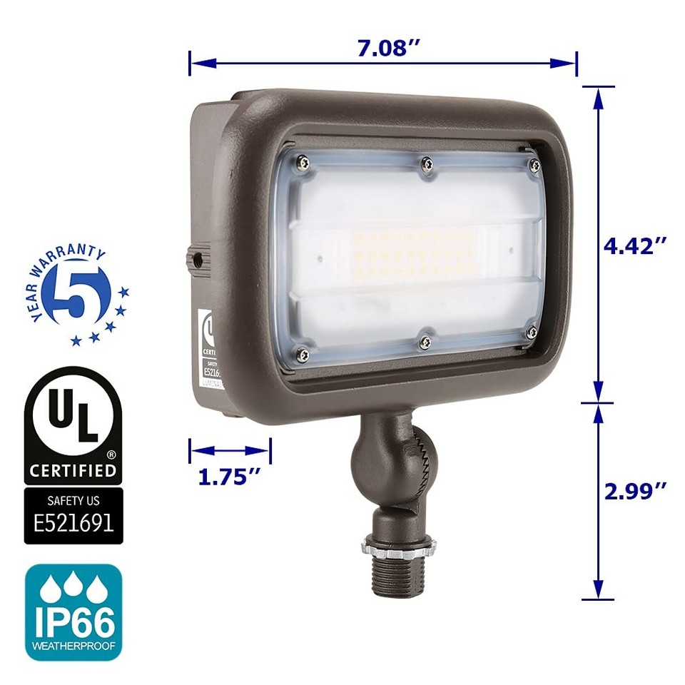 LED Flood Lights - 30W UL Listed, 3300 Lumen Landscape & Security ...