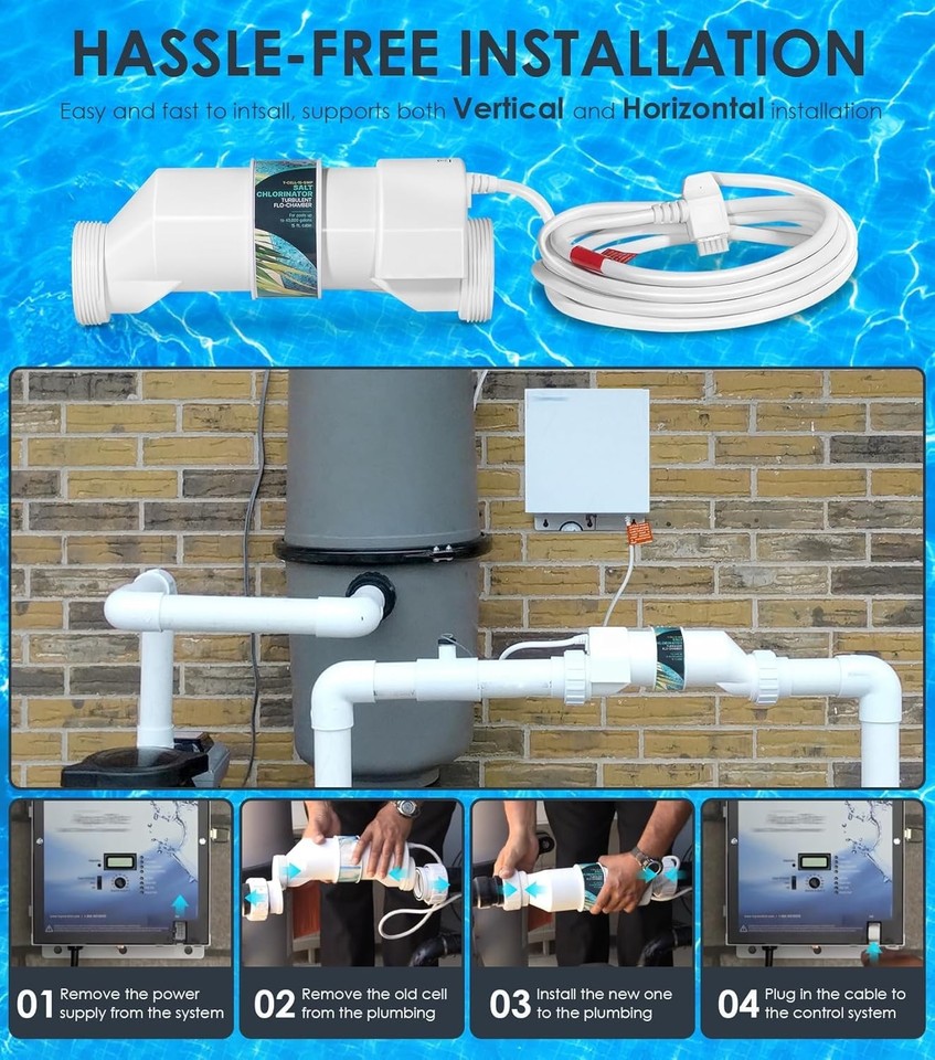 T-CELL-15-SWP Salt ChIorination Cell Replacement for Hayward TurboCell ...