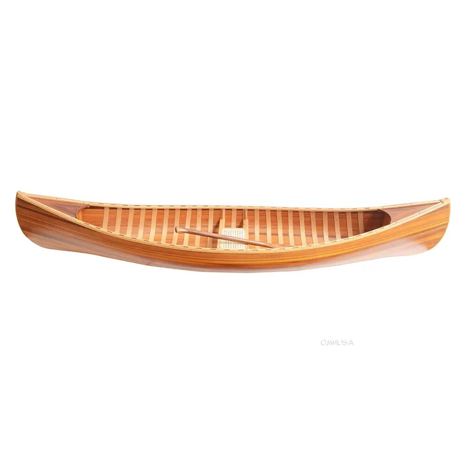 Handcrafted Cedar Canoe Display Piece with Paddle – Matte Finish ...