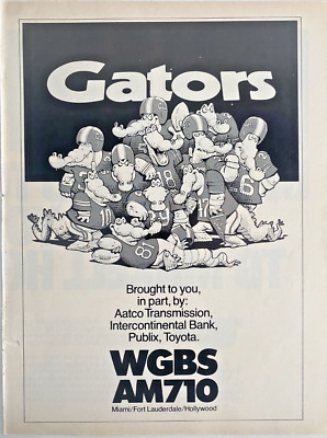 WGBS AM 710 Florida Gators Football Vintage 1982 Magazine Ad | eBay