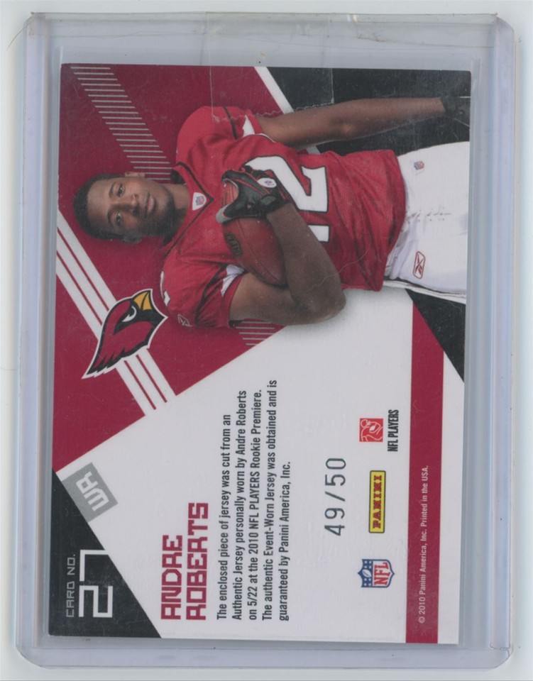 2010 Panini Epix Rookie Campaign Andre Roberts Rookie . 49/50 Arizona ...