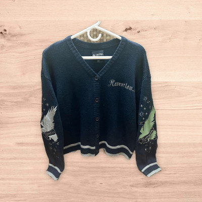 Harry Potter Ravenclaw Skimmer Cardigan Hogwarts button up size SM | eBay