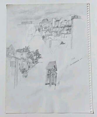 TOOBY BURTON YELLOWSTONE ARTIST PENCIL SKETCH SAN FRANCISCO CA CAL ...