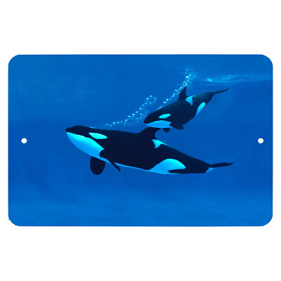 Orca / Killer Whale Metal Sign - Wall Decor - Aluminum Door Sign - Wall ...