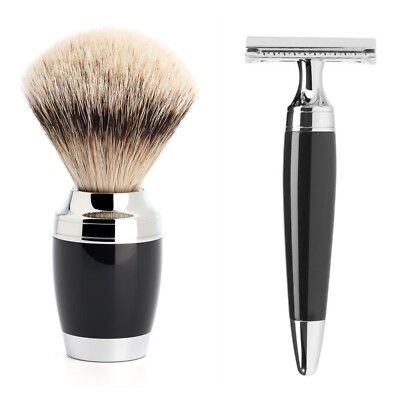 Stylo Professional 2PCS Black Hair Removal Safety Razor / Shaving Brush ...