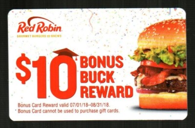 RED ROBIN Graduation, Bonus Buck ( 2018 ) Reward Gift Card ( $0 ) | eBay