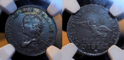 1792 Half Disme H10c NGC XF Details Tooled Beautiful & Important Coin ...