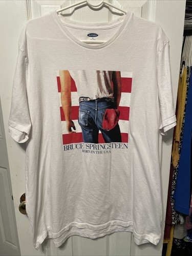 Bruce Springsteen Shirt Born In The USA Old Navy Men’s White Tee Size ...