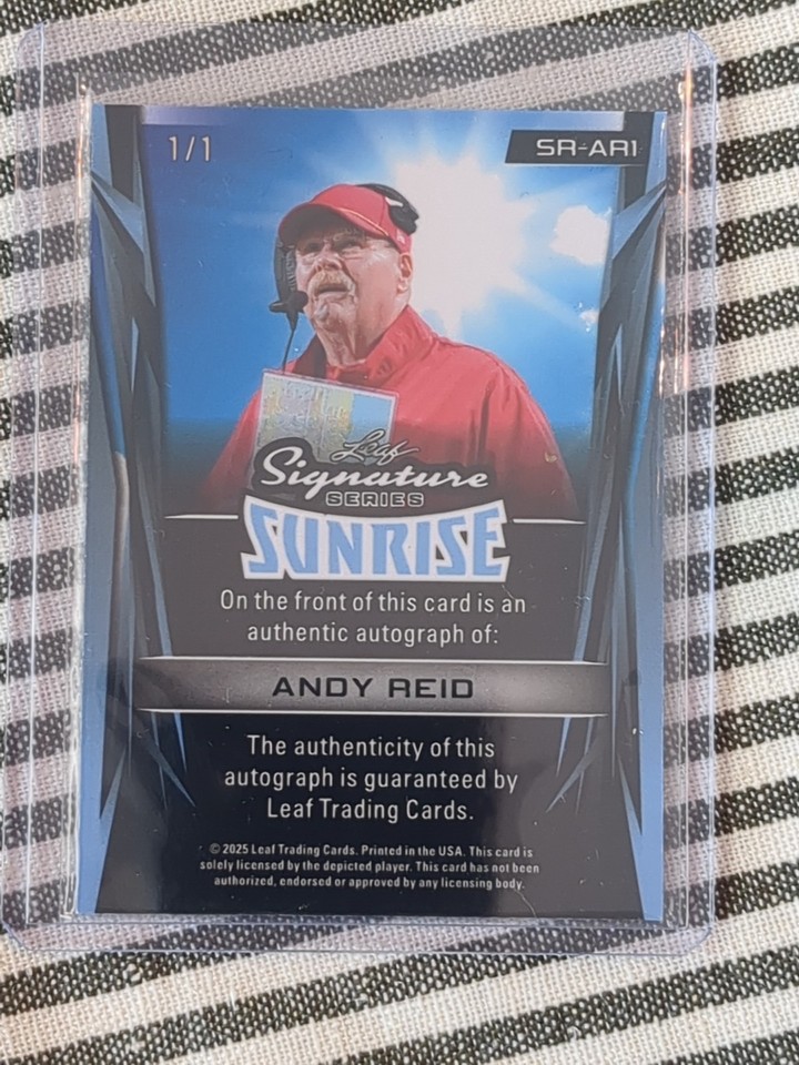 2025 Leaf Signature Series Andy Reid Sunrise Golf Vinyl Auto 1/1 #SR ...