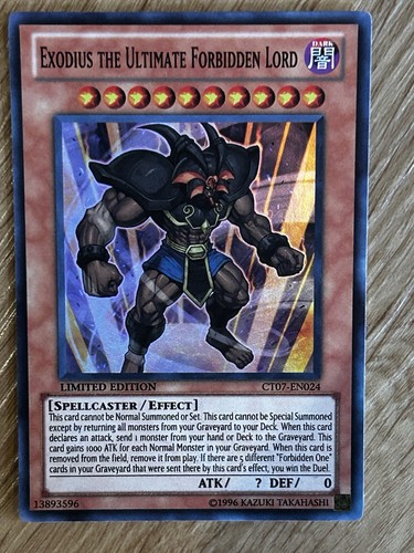 Yugioh Exodius the Ultimate Forbidden Lord CT07-EN024 Super Rare ...