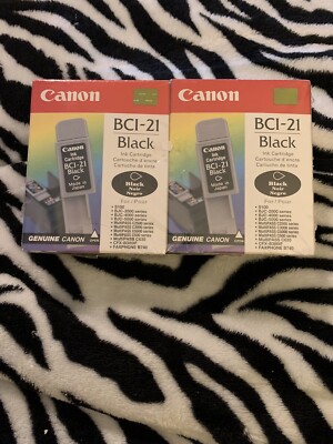 NIB 2 pk Canon BCI-21 Black Ink Cartridge - New Sealed Genuine Canon | eBay