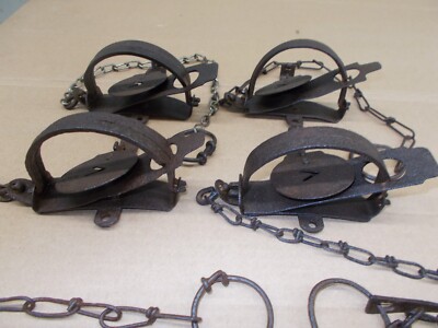4 Vintage Victor No.1 Jump traps with Cast Jaws. | eBay