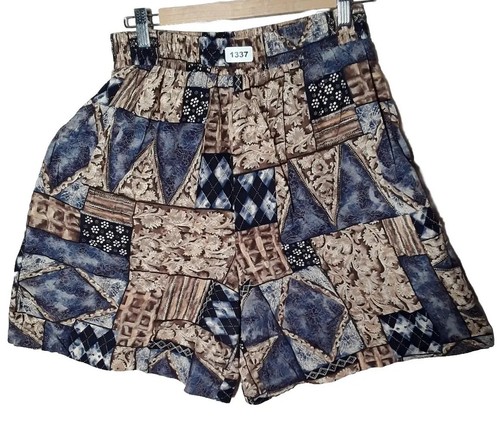 Caliche Collection Womens Multi Colored High Smocked Waist Shorts Size ...