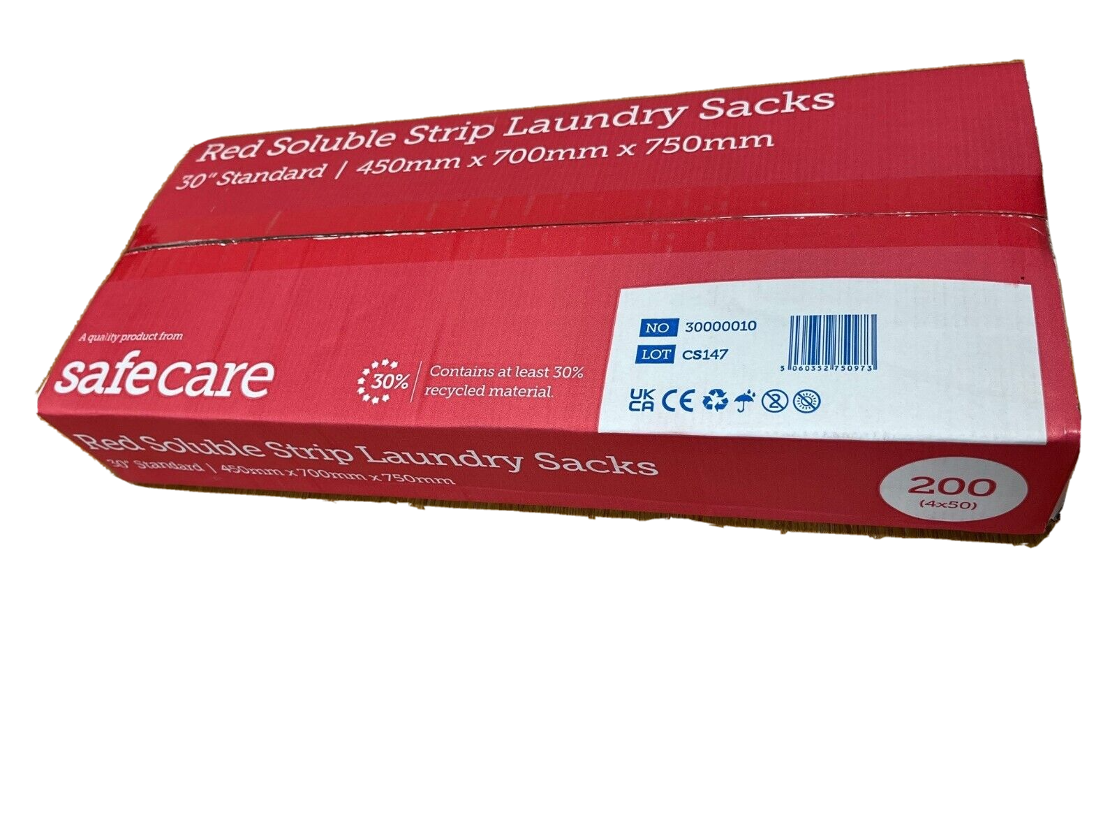 200 (4x50) Water Soluble Red Laundry Sacks Dissolvable Strip Washing ...