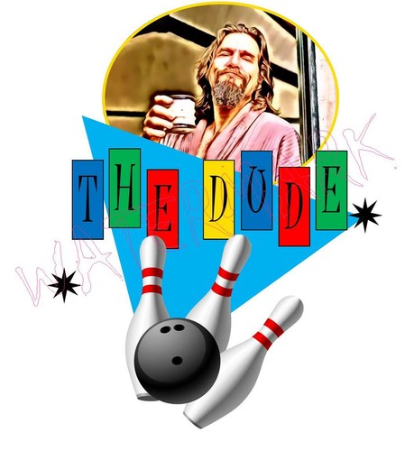Men's T Shirt: Big Lebowski: The Dude Bowling White Russian Parody T ...