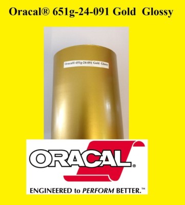 12" x 10 FT Roll Gold Glossy Oracal 651 Vinyl Adhesive Cutter Plotter ...