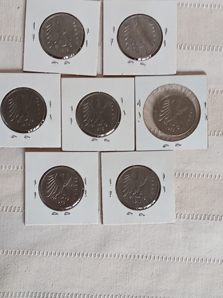 1975 - 1977 West Germany Five Mark Coins, lot of 7 - 2225 | eBay