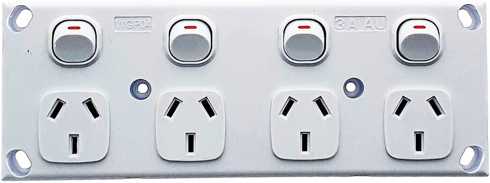 Quad Power Point 10A 250V 4 Gang GPO Socket Outlet - White | eBay