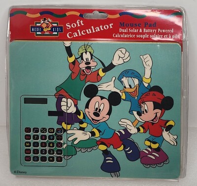 1996 Disney Mickey Kids Soft Calculator / Mouse Pad Donald Duck Goofy ...