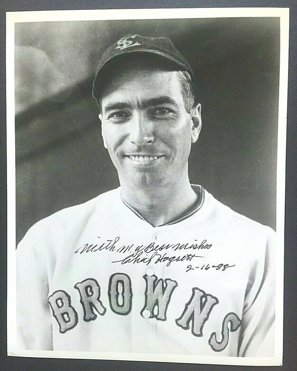 CHIEF HOGSETT SIGNED 8x10 Photo St. Louis Browns 1935 World Series ...