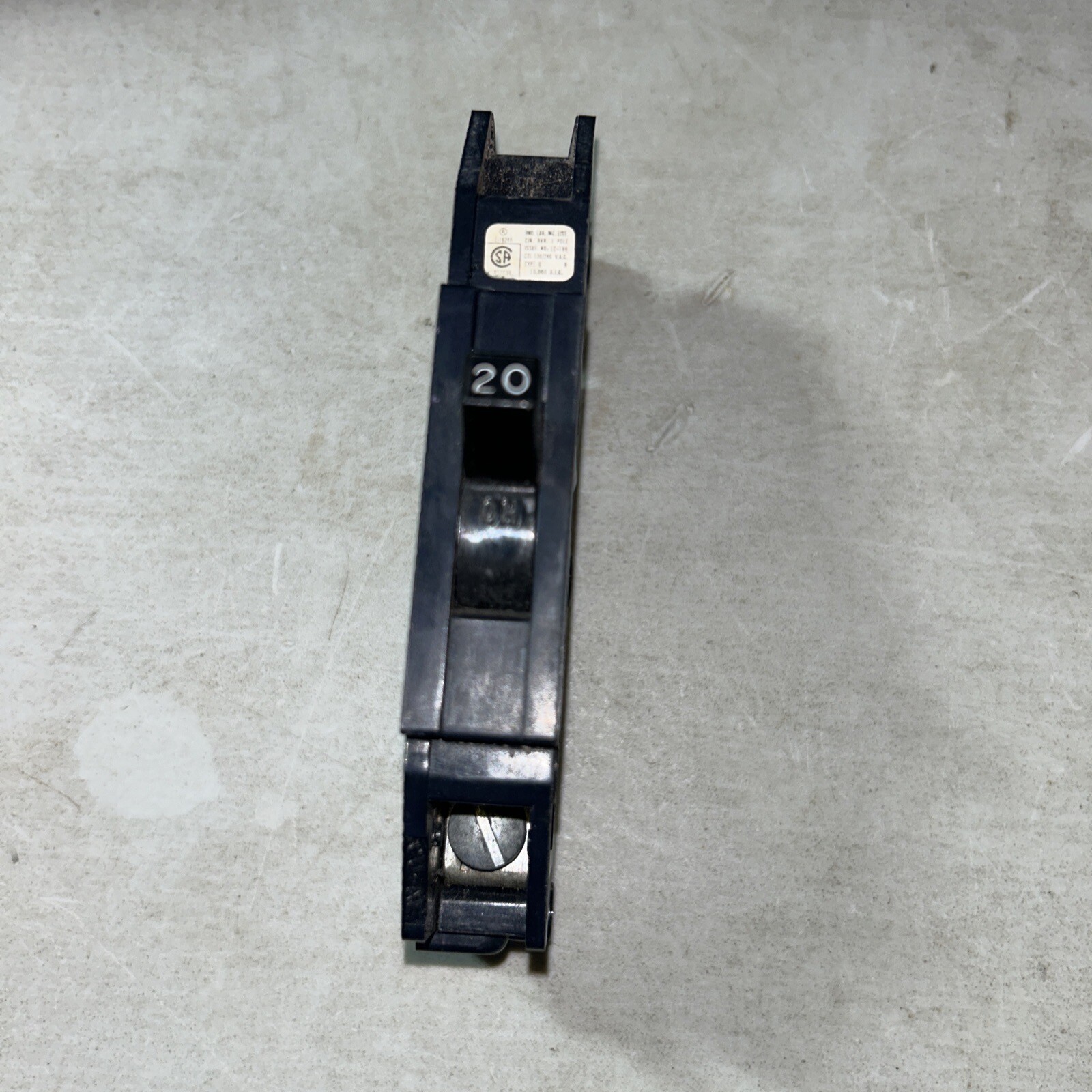 Zinsco Magnetrip 20 Amp 1 Pole Circuit Breaker 1P type T T20 T120 BLACK | eBay