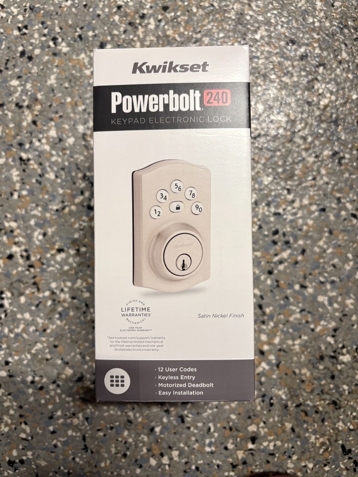 NEW Kwikset Powerbolt 240 5-Button Keypad Electronic Lock Satin Nickel Finish | eBay