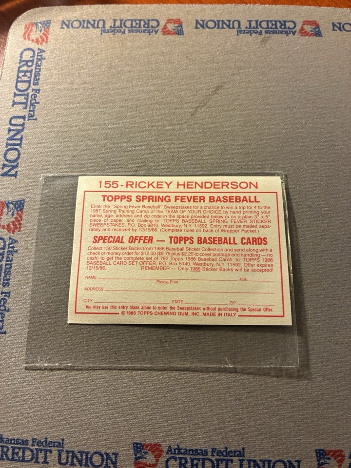 1986 Topps Stickers #155 Rickey Henderson New York Yankees FOIL | eBay