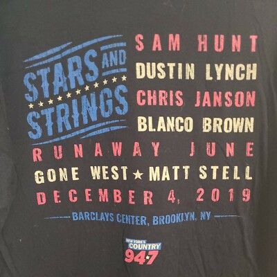 Stars And Strings Concert 2019 Brooklyn NY Xl Mens Black Graphic Logo ...