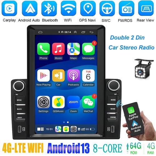 Double 2Din 4+64G Octa 8 Core Car Stereo Radio GPS Apple CarPlay Fit ...