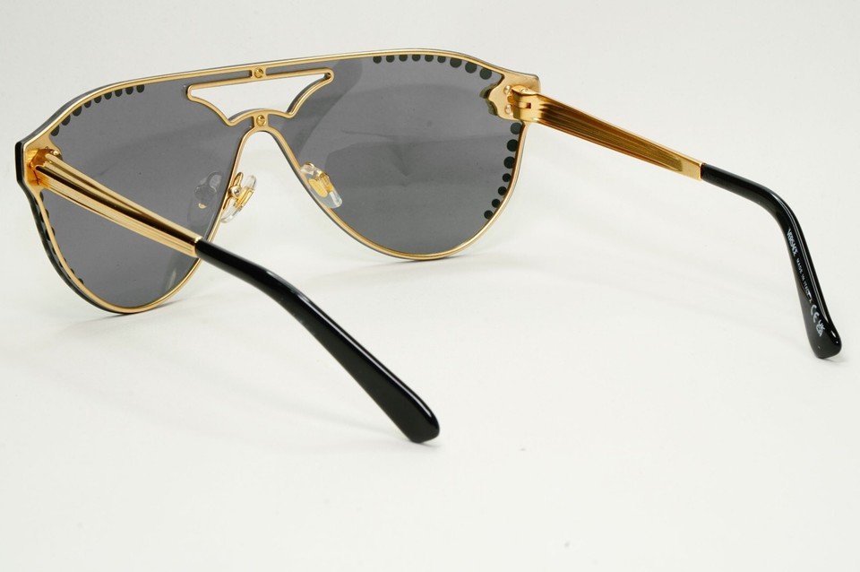 Versace Sunglasses Gold Diamante Medusa Grey Unisex MOD VE 2161-B 1002/ ...