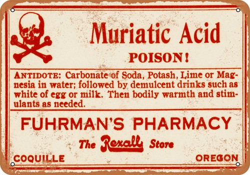 METAL SIGN - Muriatic Acid - Vintage Look Reproduction | eBay