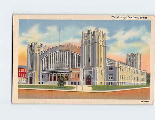 Postcard The Armory, Lewiston, Maine | eBay