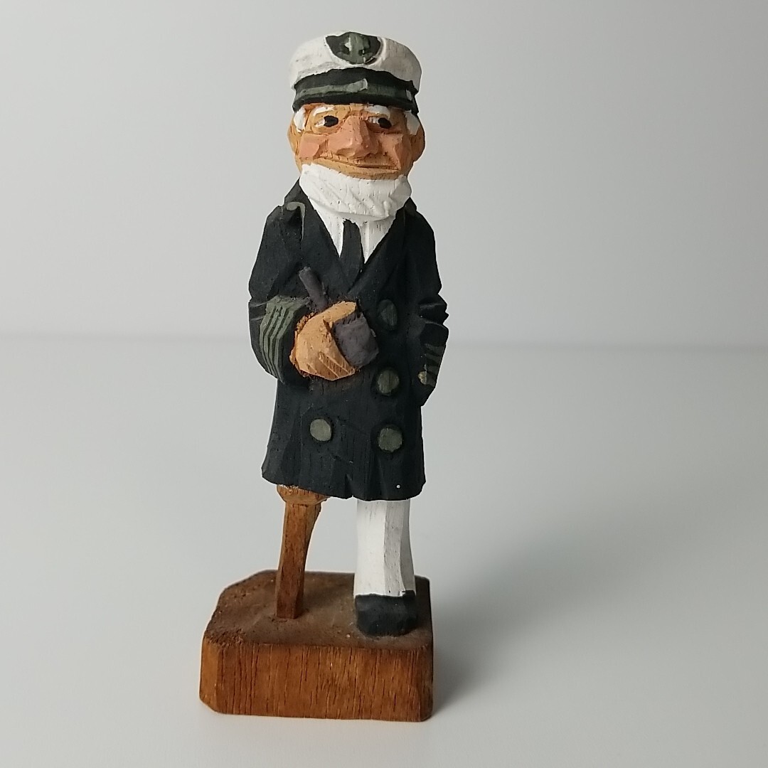 VTG Sea Captain Hand Carved Wood Nautical Folk Art 4.5 Peg Leg Desk ...