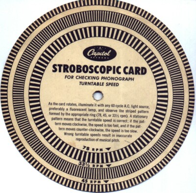 Stroboscopic Card for Checking Turntable Speed | eBay
