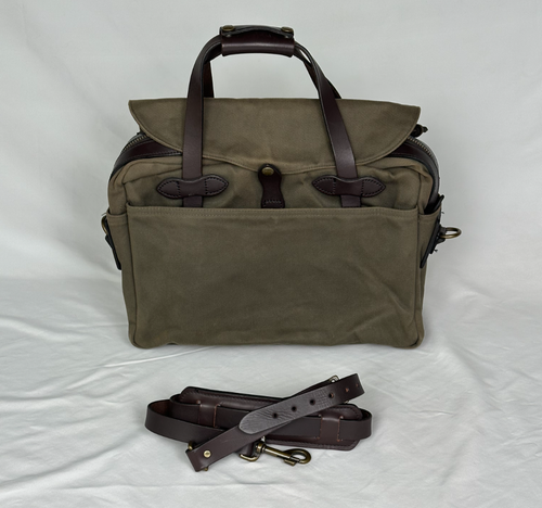 Filson Rugged Twill Large Briefcase Computer Bag Otter Green Style 257 ...