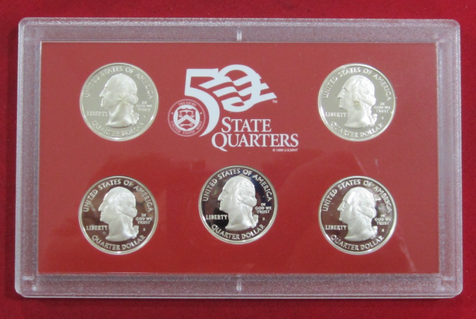 2007 S Silver Proof State Quarter Set - No Box or COA ( MT,WA,ID,WY,UT ...