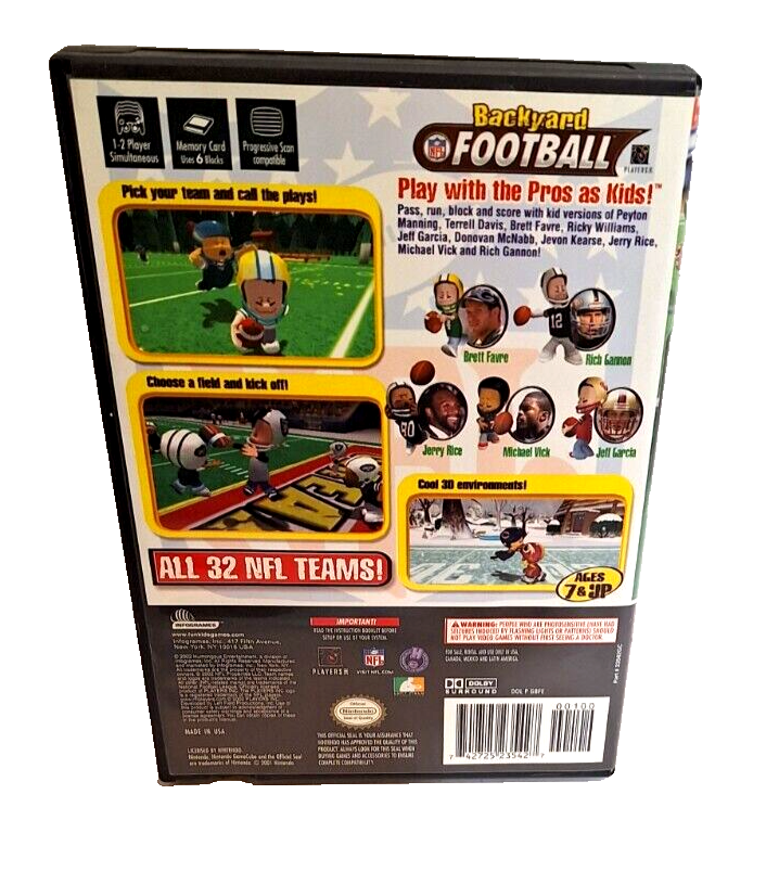 Backyard Football Nintendo Gamecube Complete w/ Manual in Box ...