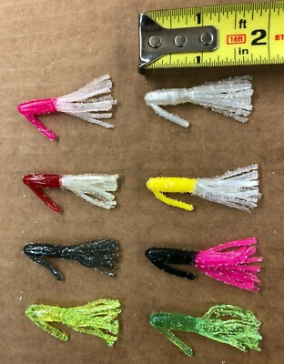 64 Piece Weedless Crappie Tube Fishing Lure Kit, 2" Assortment Panfish ...
