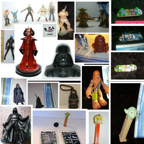 HUGE Lot of Star Wars PVC Figurines - Pez Dispensers Mini Skateboard ...
