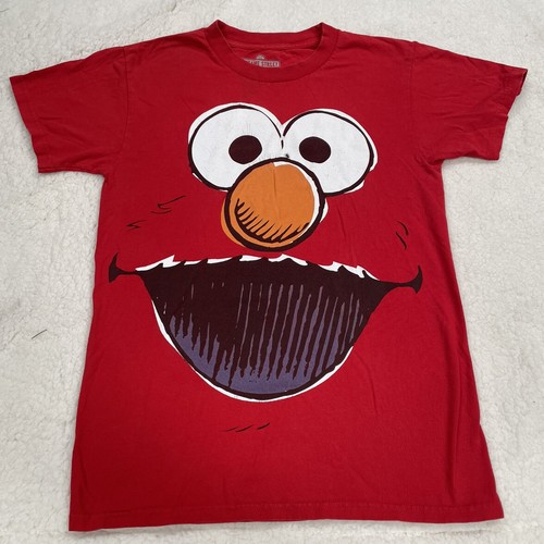 Sesame Street Men's Size Small Crew Neck Red T Shirt With Large Elmo ...