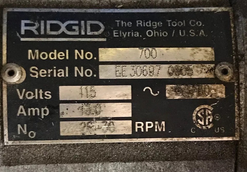 Ridgid 700 Power Pony Pipe Threader Rigid Threading | eBay