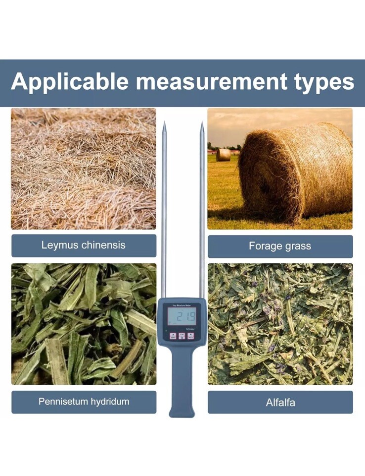 TK100H Portable Hay Moisture Meter - Precise Hay Moisture Tester with ...