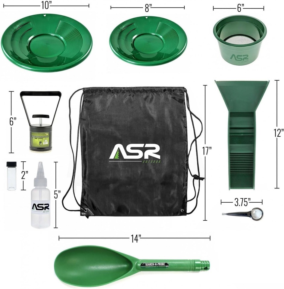 Complete Outdoor Gold Panning Adventure Kit with Mini Sluice Box ...