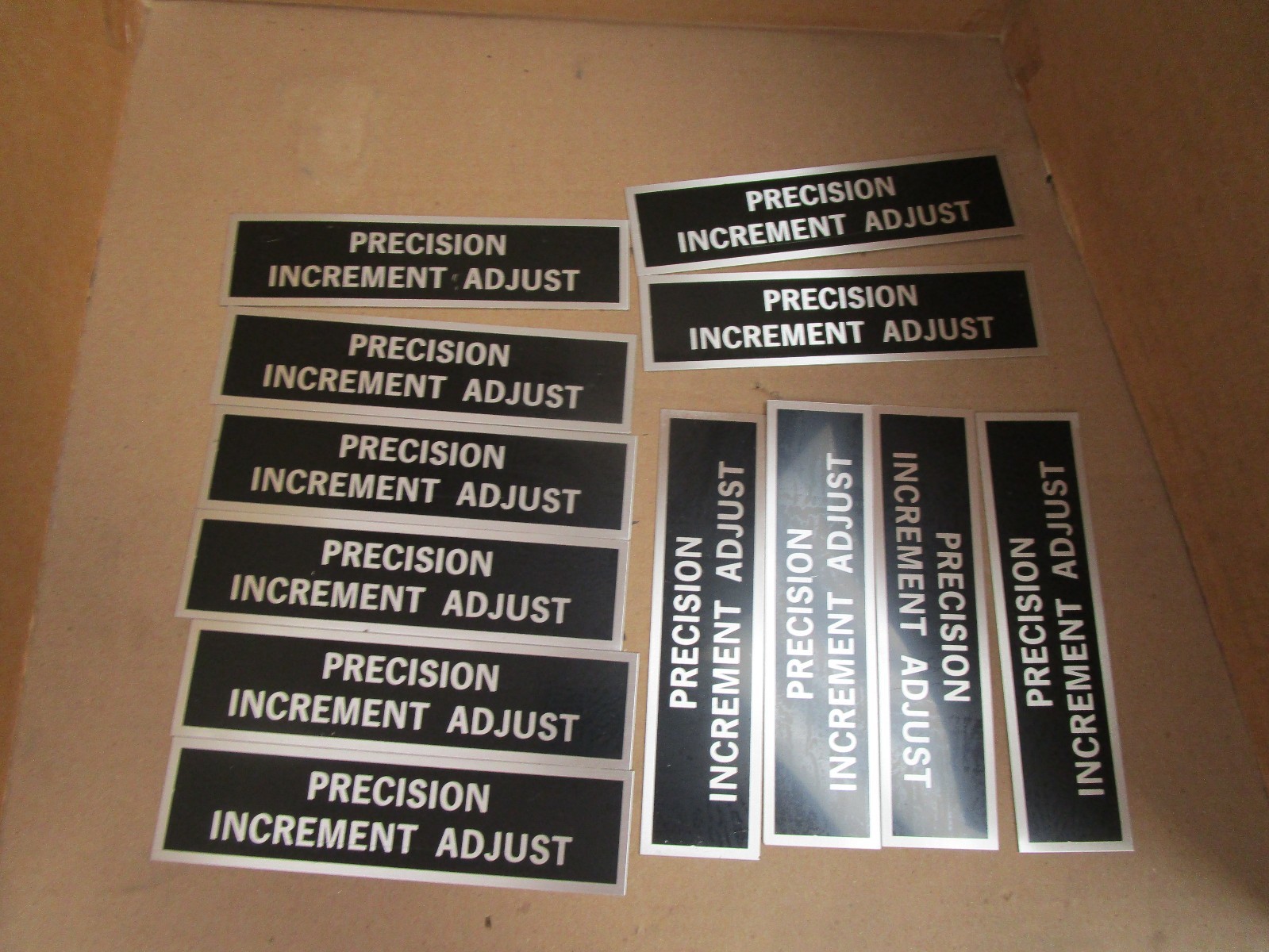 LOT OF 12 NO NAME 1-1/2" X 6" PRECISION INCREMENT ADJUST SAFETY SIGN ...