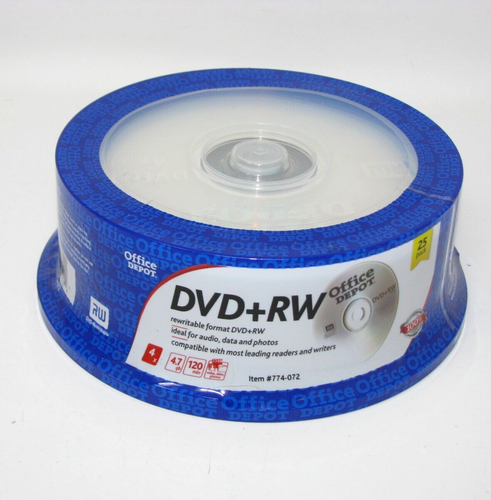 Office Depot 774-072 DVD+RW 4.7 GB (120min) 25 pack rewritable ...