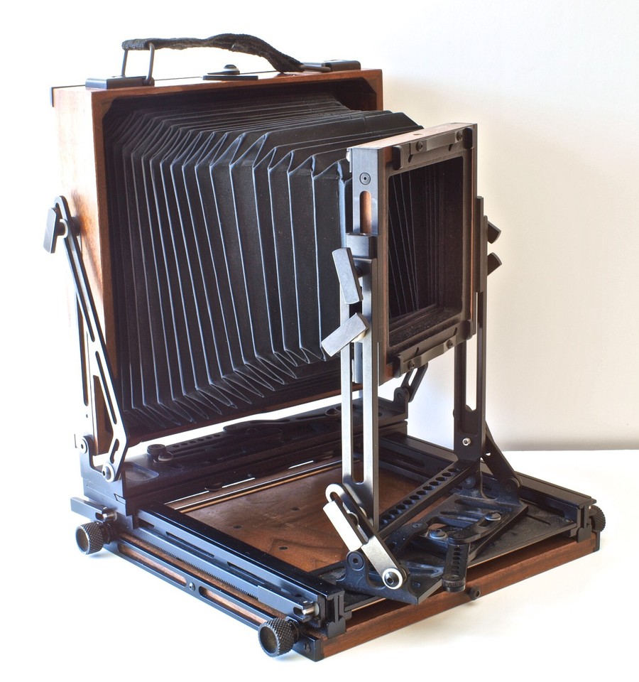 K.B.CANHAM 4x5 WOODEN FIELD CAMERA W/ WIDE ANGLE BELLOWS & DARK CLOTH ...