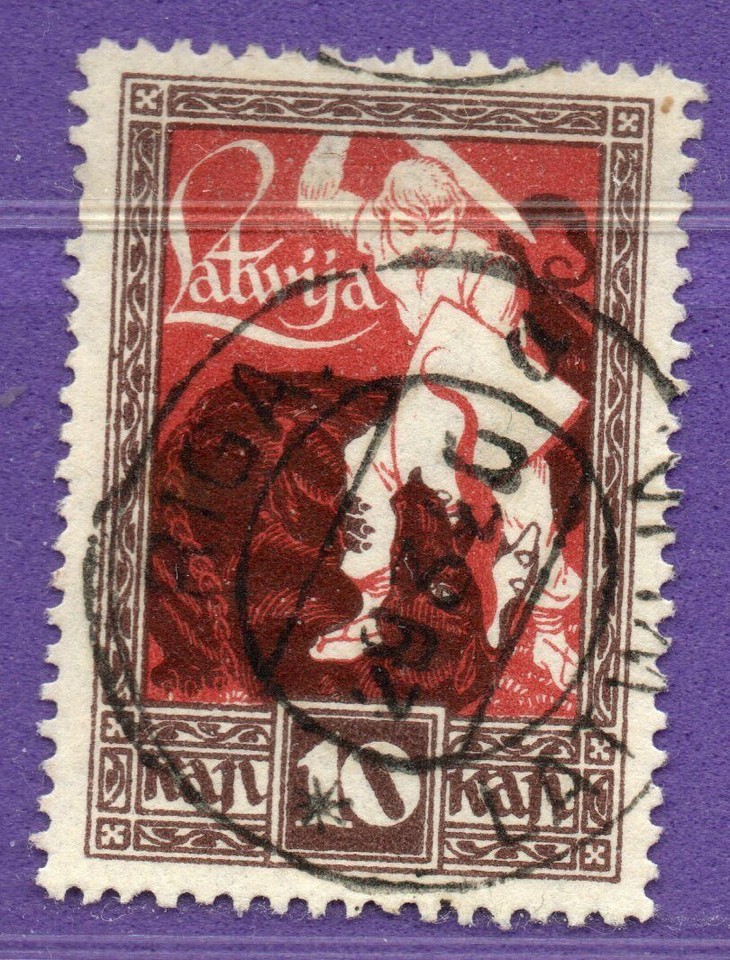 LATVIA LETTLAND 10 KOP. 1919 Sc. 64 Error Offset - abclach used 197 | eBay